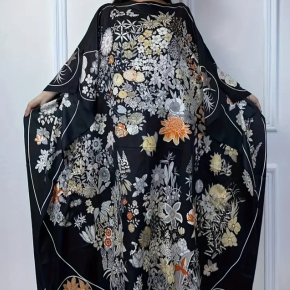 Kimonos & Yukatas | Clearance Sale Floral Black And White Kaftan | Poshmark